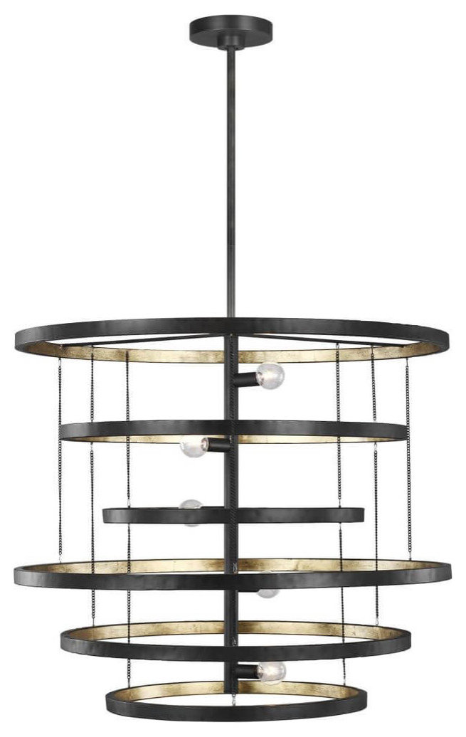 Generation Lighting Celeste Chandelier, Aged Iron, 30.00 - Industrial - Chandeliers - by ...
