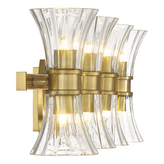 Bennington 8-Light Bathroom Vanity Light, Warm Brass - Transitional ...