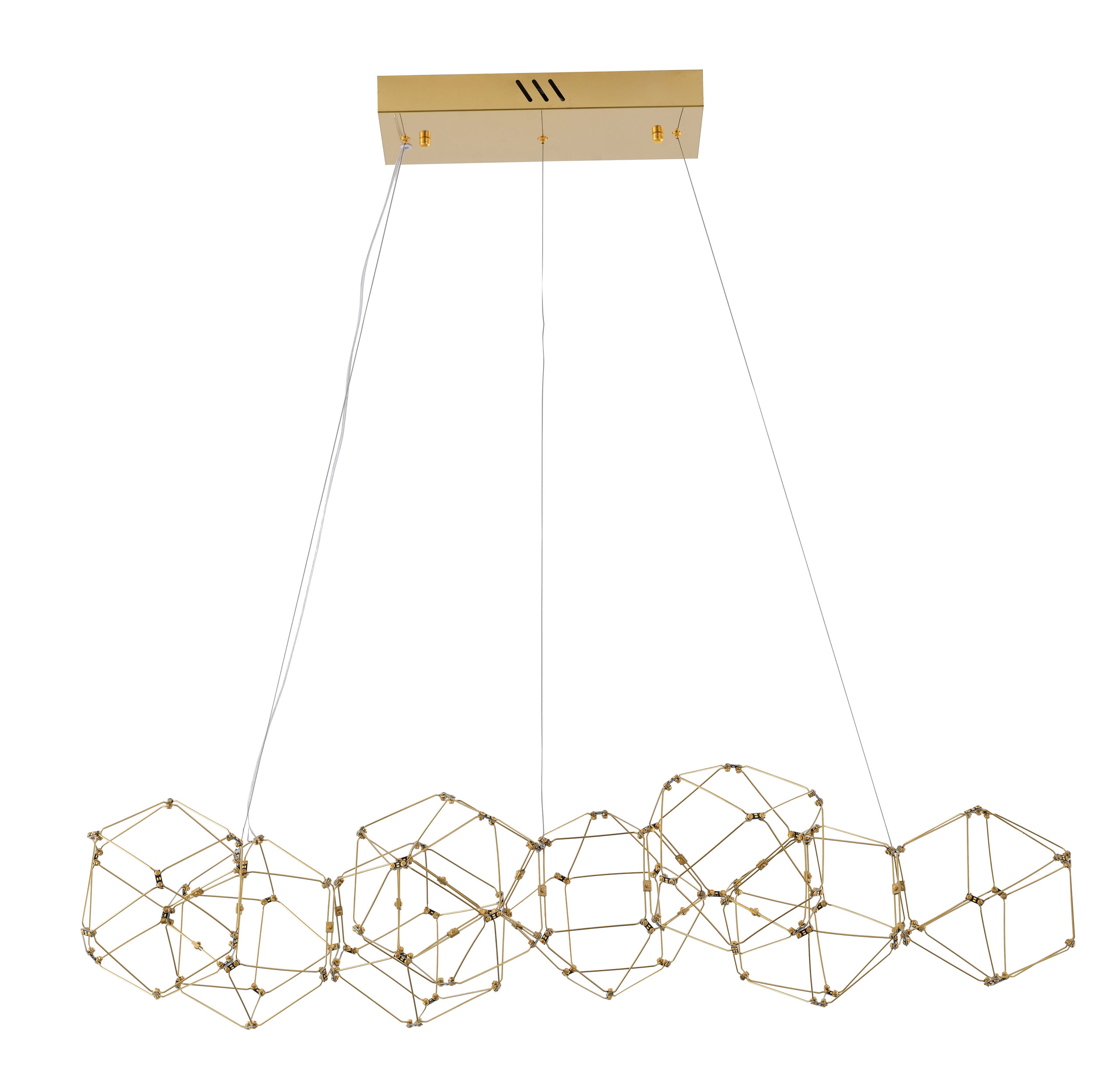 LED Gold Geometric Chandelier - Contemporary - Kitchen Island Lighting ...