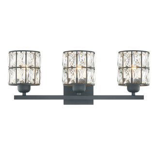 Gibson 3-Light Bath Vanity, Matte Black - Transitional - Bathroom ...