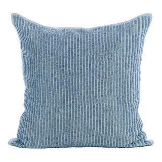 Mother Of Pearls Art Silk Slate Blue Pillows Cover, Blue Moon, 20"x20 ...