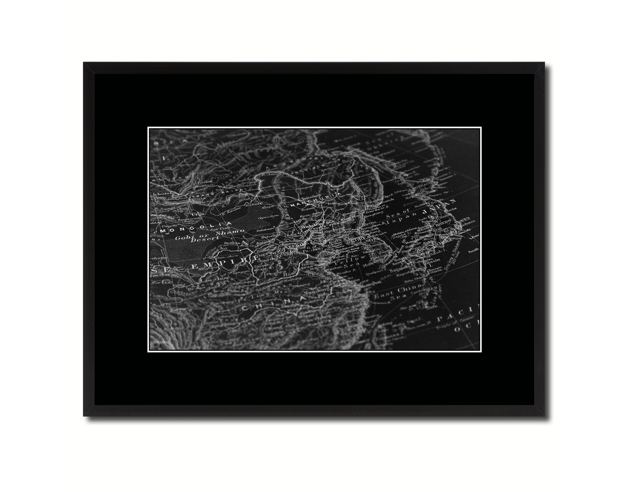 Europe Asia Vintage Monochrome Map Canvas, 16"x21" - Contemporary ...