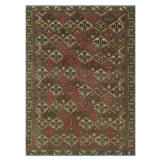 Semi-Antique Waite Brown/Ivory Rug, 6'3x8'6, 6'3x8'6 - Southwestern ...