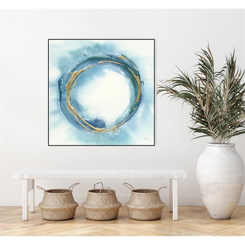 Giant Art Canvas 30x30 Buddha Enso Framed in Multi-Color - Contemporary ...