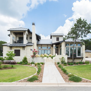 75 Beautiful White Stone Exterior Home Pictures & Ideas - August, 2020 ...