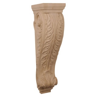 Small Fig Leaf Corbel, Alder, 2 5/8"Wx3 3/4"Dx6 5/8"H, 6-Pack, 9"Wx10 ...