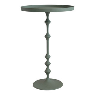 Sculptural Metal Side Table, Sage Green - Traditional - Side Tables And ...