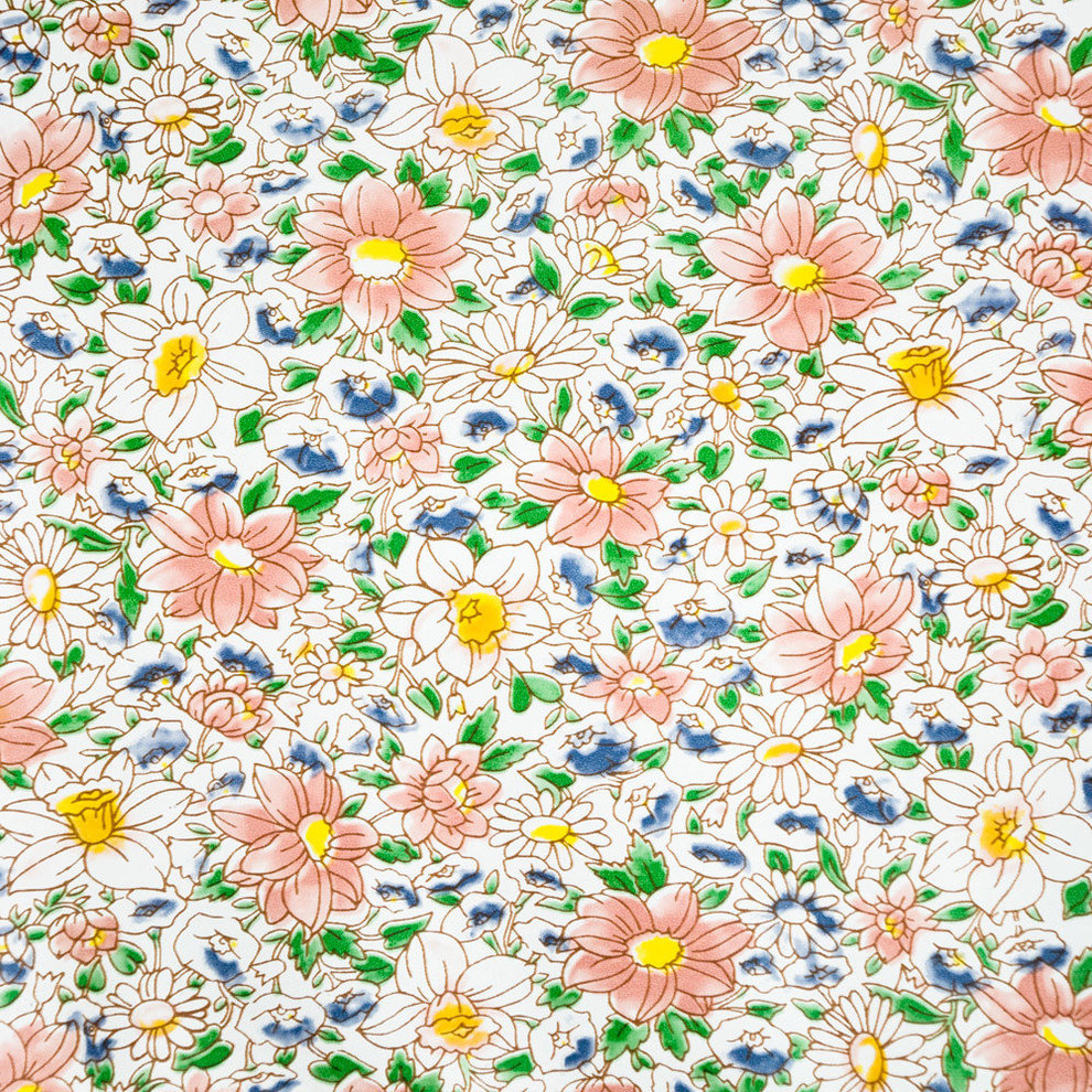 Flower Ocean Pink - Vinyl Self-Adhesive Wallpaper Prepasted Wall Decor ...