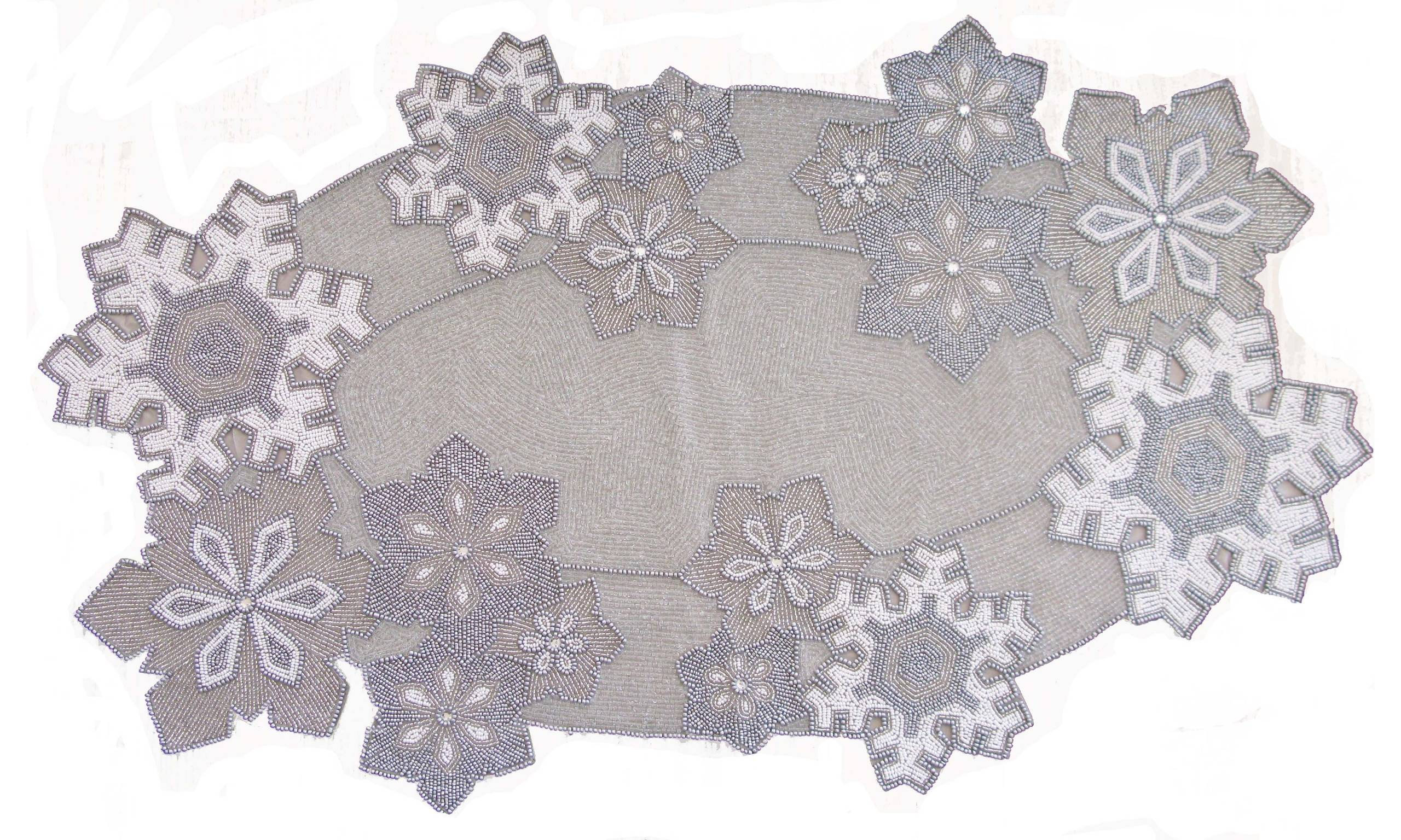 Beaded Snowflake Runner - Contemporary - Table Runners - by Golden Hill ...