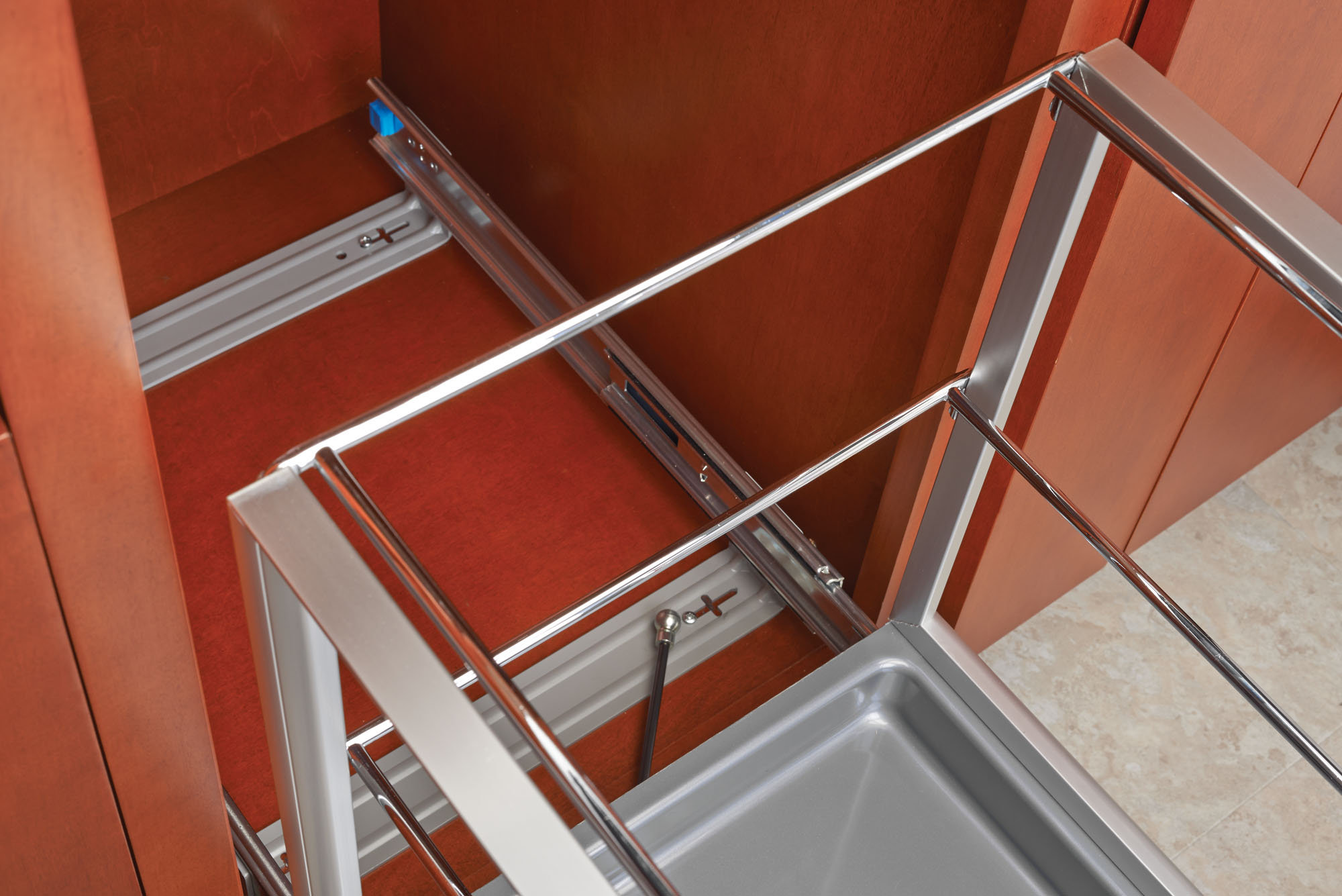 Aluminum Pull-Out Hamper, Silver - Contemporary - Hampers - by Rev-A ...