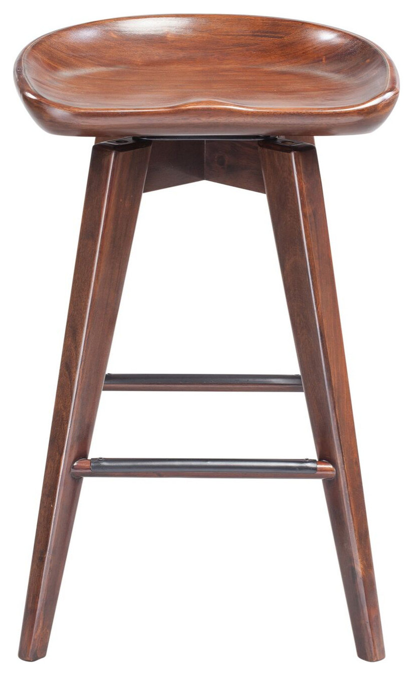 24" Bali Swivel Counter Stool Cappuccino - Midcentury - Bar Stools And ...