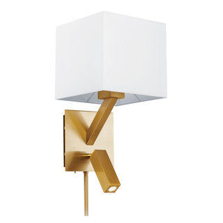 LED Reading Light, 1 Light Wall Sconce, Reading Light, Aged Brass ...