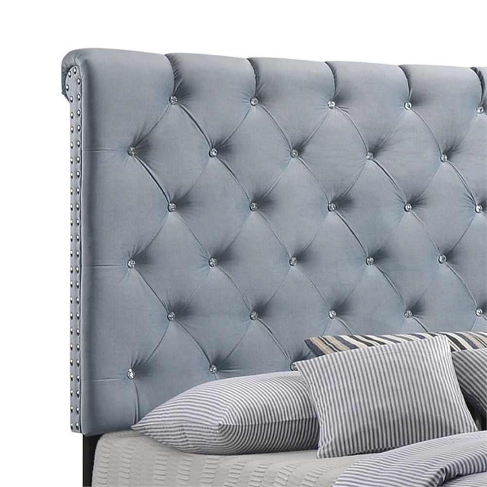 Coaster Warner Eastern King Contemporary Velvet Upholstered Bed in ...