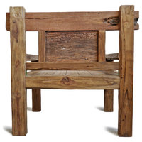 Rustic Railway Wood Arm Chair - Rustic - Outdoor Lounge Chairs - by ...