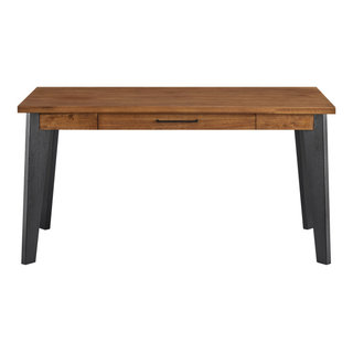 Modern Writing Desk, Executive Desk, Rich Medium Brown - Transitional ...