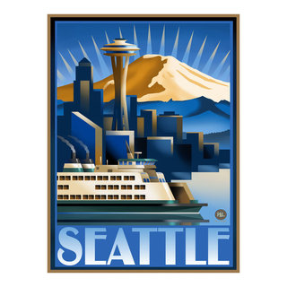 by Artist Paul A. Lanquist Space Needle Seattle Sunrise Art Print, 18 ...