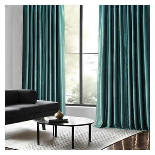 Blackout Vintage Textured Faux Dupioni Silk Curtain Single Panel, 50 ...