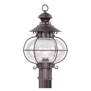 Livex 2224-07 1-Light Bronze Outdoor Post Lantern, Bronze - Beach Style ...