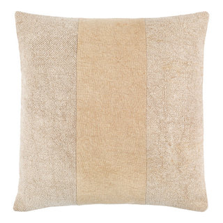 Surya Washed Stripe Light Beige Pillow Shell With Down Insert 20"H X 20 ...