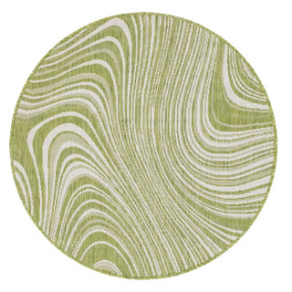 Rug Unique Loom Outdoor Modern Green Round 4'0x4'0 - Contemporary ...