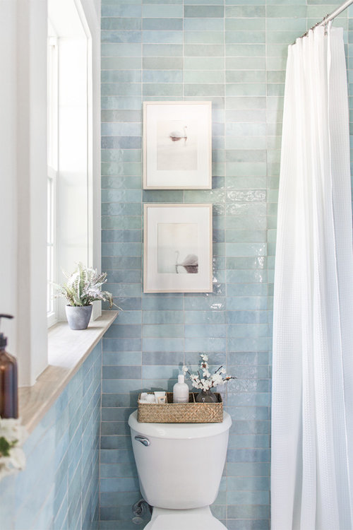 Has anyone installed Bedrosian Cloe Tile - blue/black/baby blue?