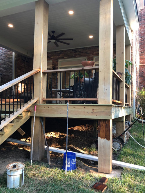 10x10 cypress beams not treated before setting in ground and concrete