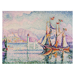 Tile Mural Landscape morning sea berth Wall Backsplash, Ceramic Glossy ...