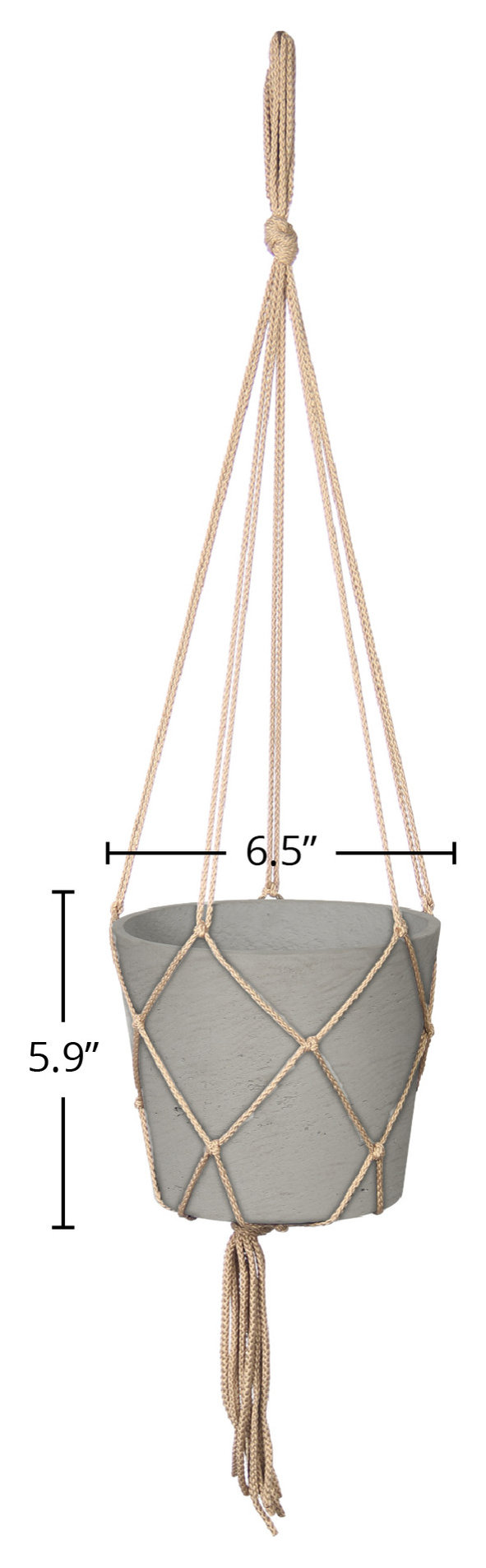 Patio 6" Wide Craft Small Hanging Pot With Netting - Beach Style ...