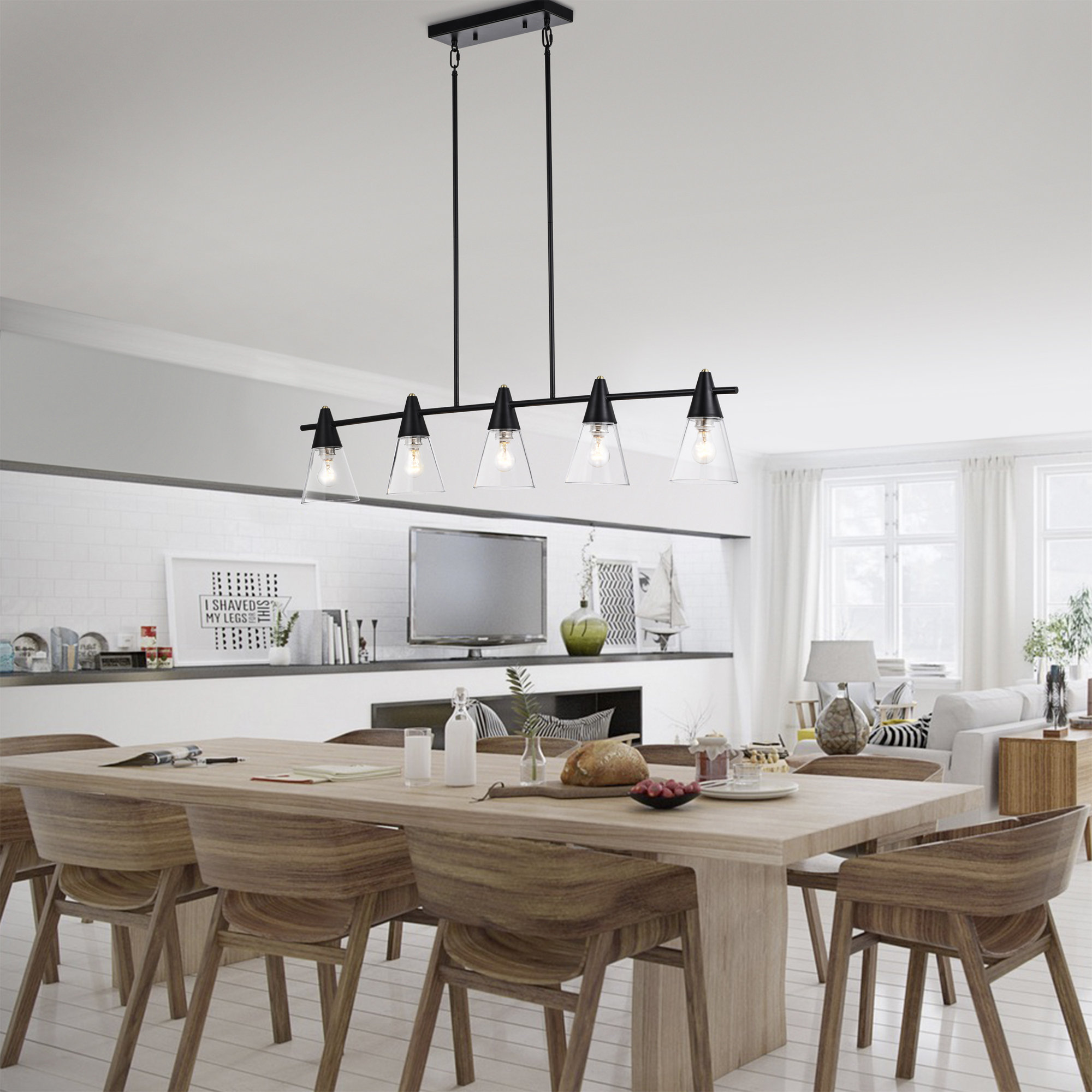 FD10024/5KB Mooncheeks 10" 5-light Indoor Matte Black Finish Chandelier ...