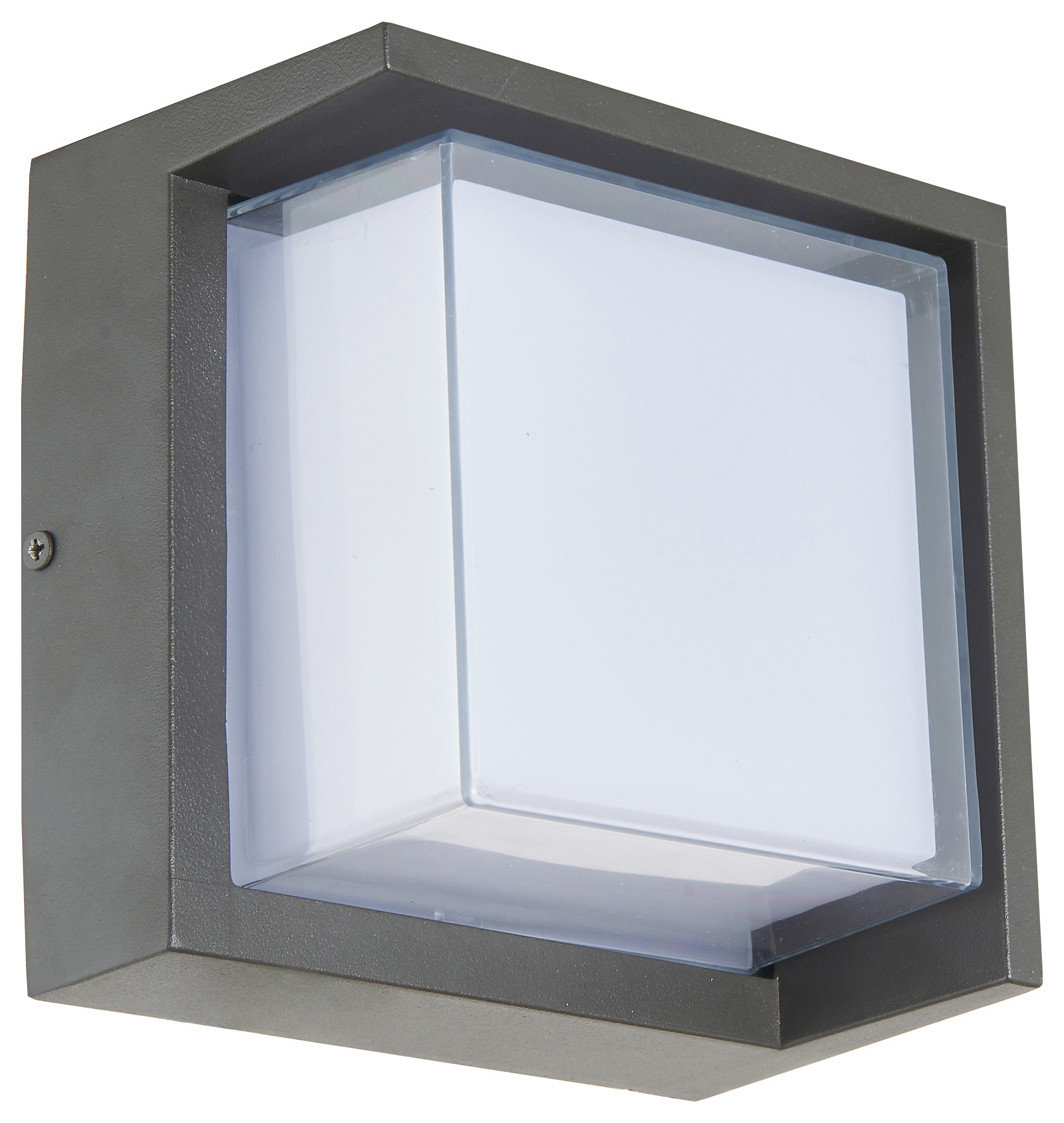 Geo Square Outdoor Wall Sconce, Hoods, Matte Black - Transitional ...