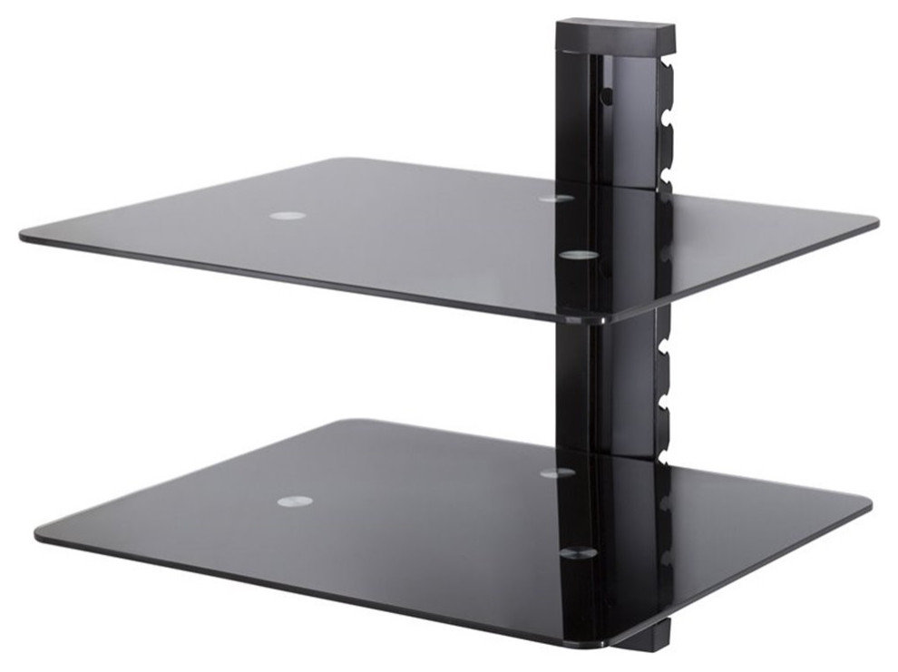 AVF Steel Wall Mounted AV Component Shelving System with 2 Shelves in ...