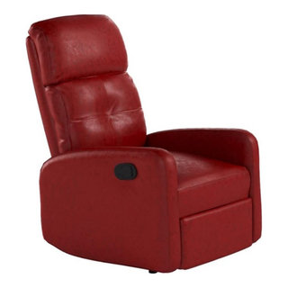 Contemporary Faux Leather Recliner with Tufted Back and Sleek Design ...