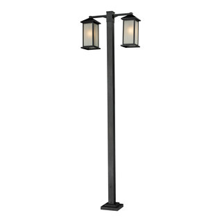 Z-Lite 2 Head Outdoor Post, Black, 547-2-536P-Bk - Transitional - Post ...