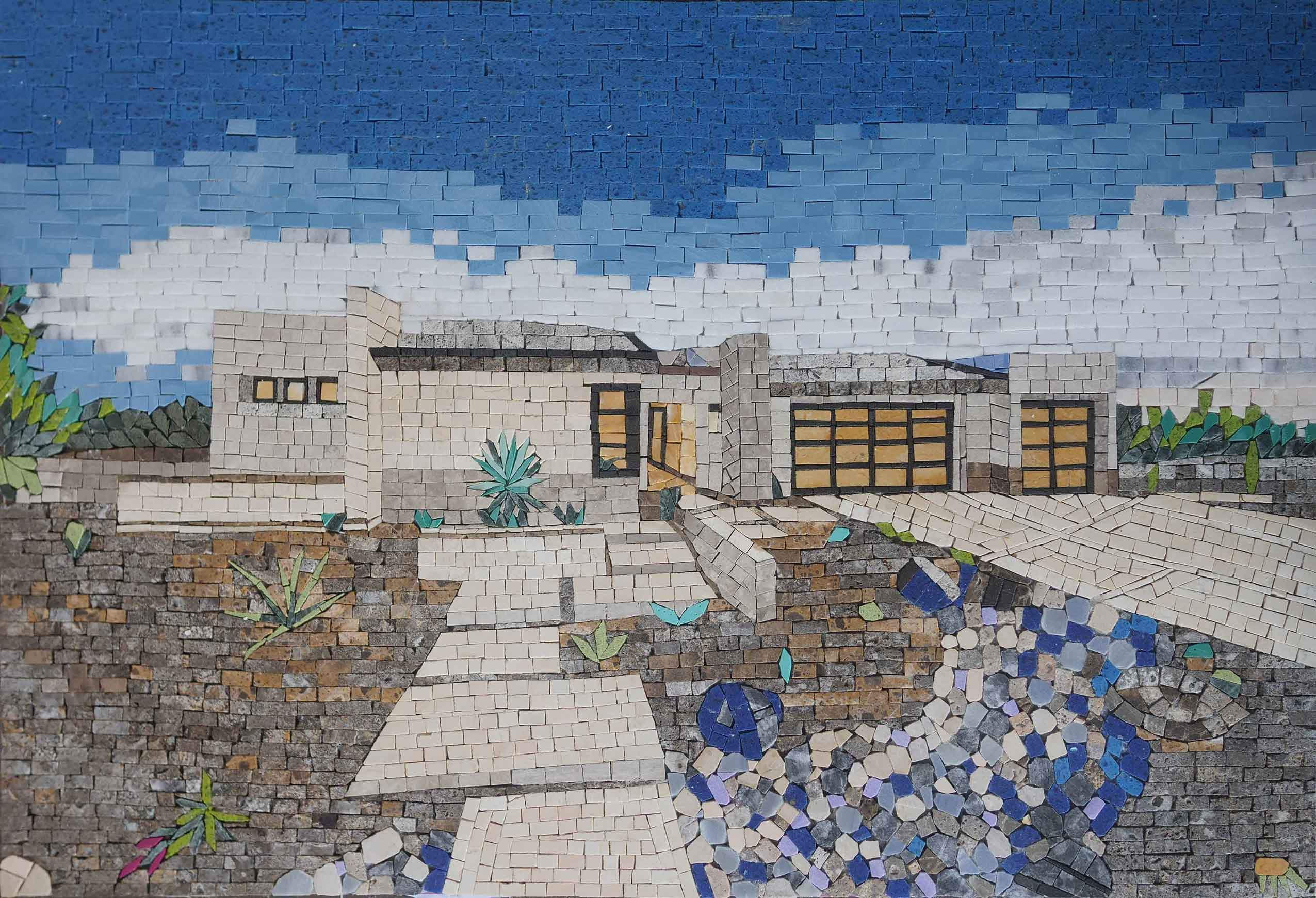 Modern Mosaic House - Mosaic Wall Art, 59" x 39" - Contemporary - Tile ...