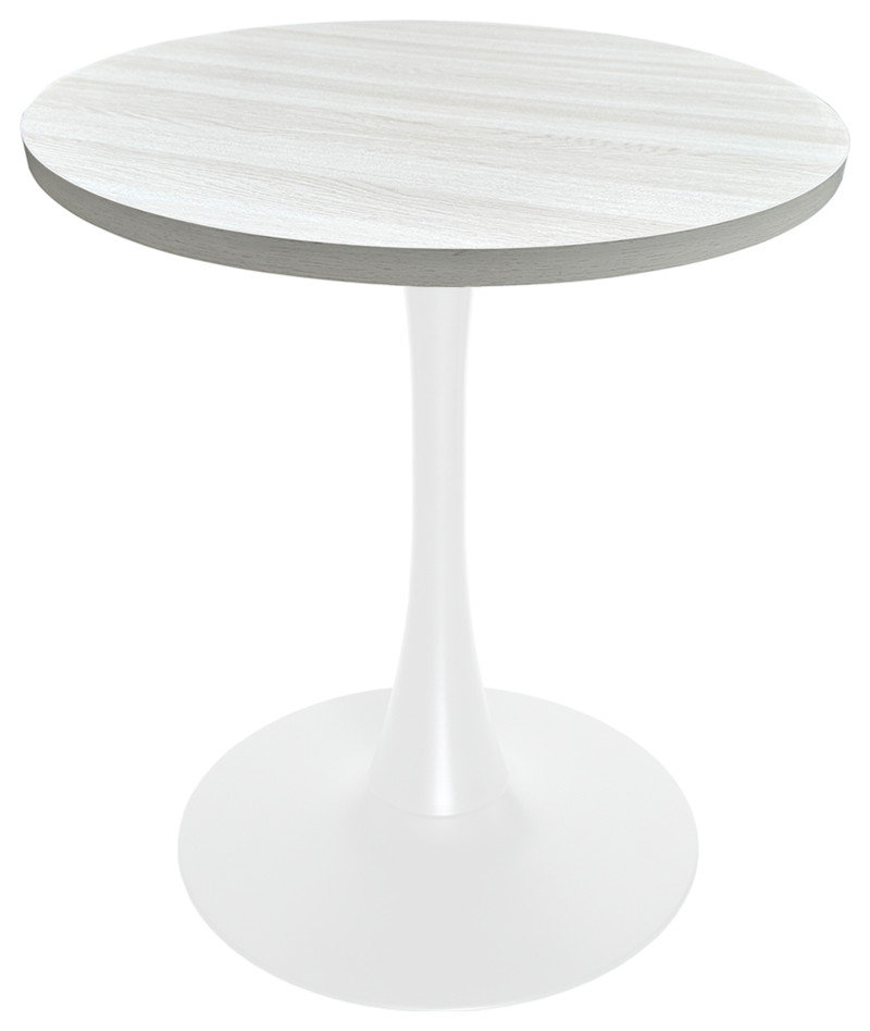 Bristol Dining table, White Base with 27 Round Light Natural MDF top ...