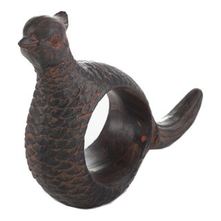 Pheasant Design Napkin Rings, Set of 4 - Contemporary - Napkin Rings ...