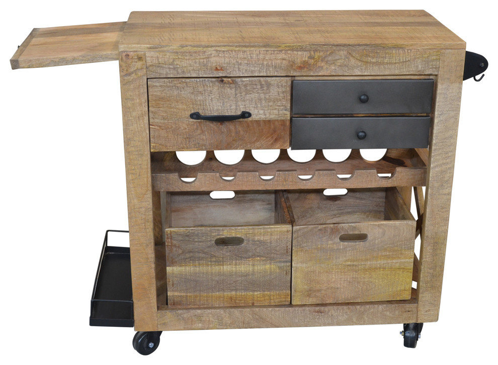 Anaheim Chavez Beverage Service Cart - Industrial - Bar Carts - by Moti ...