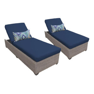 Florence Chaise Set of 2 Outdoor Wicker Patio Furniture - Tropical ...