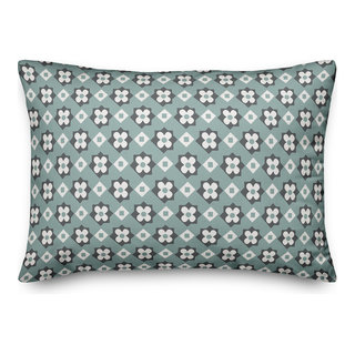 Blue Flower Pattern Throw Pillow - Contemporary - Decorative Pillows ...