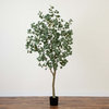7ft. Artificial Greco Eucalyptus Tree - Modern - Artificial Plants And ...