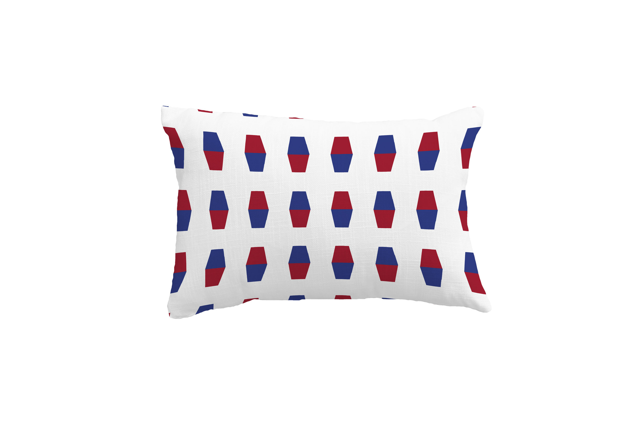 Bowling Pins Geometric Print Throw Pillow With Linen Texture, 14" x 20 ...