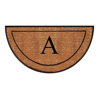 Natural Coir & Rubber Hand Flocked Large Monogrammed Door Mat 36x72 ...