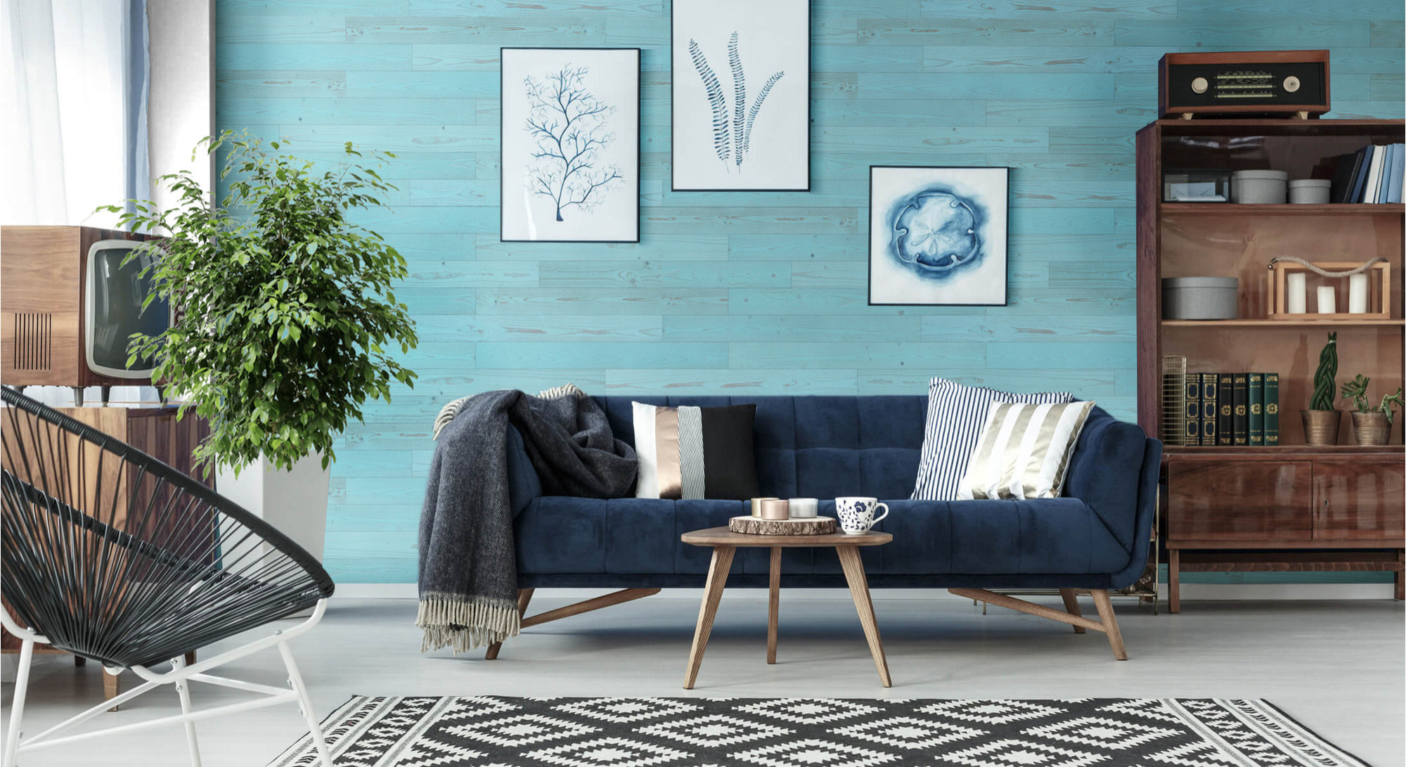 Peel and Stick Wood Planks for Walls and Ceilings, 19.5 sq. ft, Vintage ...