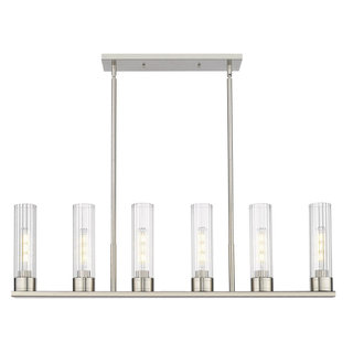 Empire 6 Light Island Light, Satin Nickel, Clear Glass - Transitional ...