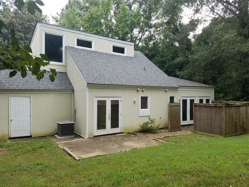 before and after of exterior re-siding and addition