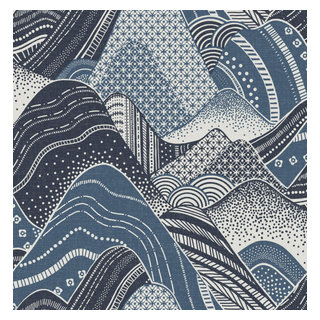 Meru Navy Mountain Wallpaper, Sample - Contemporary - Wallpaper - by ...