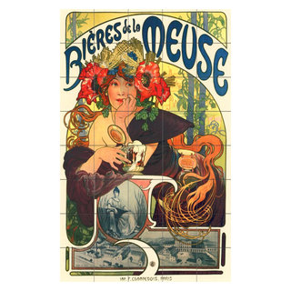 Tile Mural Kitchen Backsplash - Bieres de la Meuse - by Alphonse Mucha ...