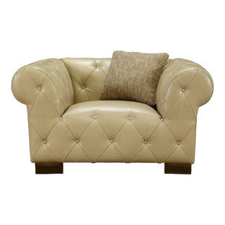 Tuxedo Beige Chair In Bonded Leather - Contemporary - Armchairs And ...