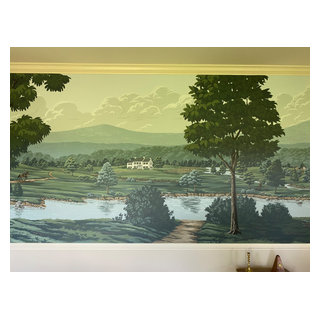 Colonial Themed Murals throughout a music room/library - Victorian ...