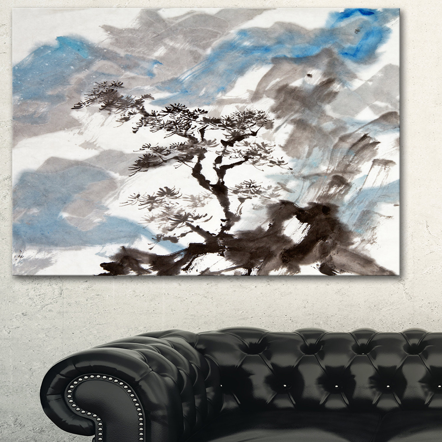 "Chinese Pine Tree" Trees Canvas Print, 40"x20" - Asian - Prints And ...
